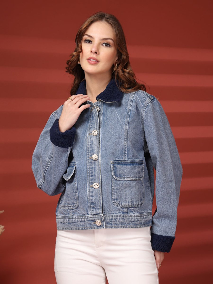 Women Front Open Denim Jacket – CINK